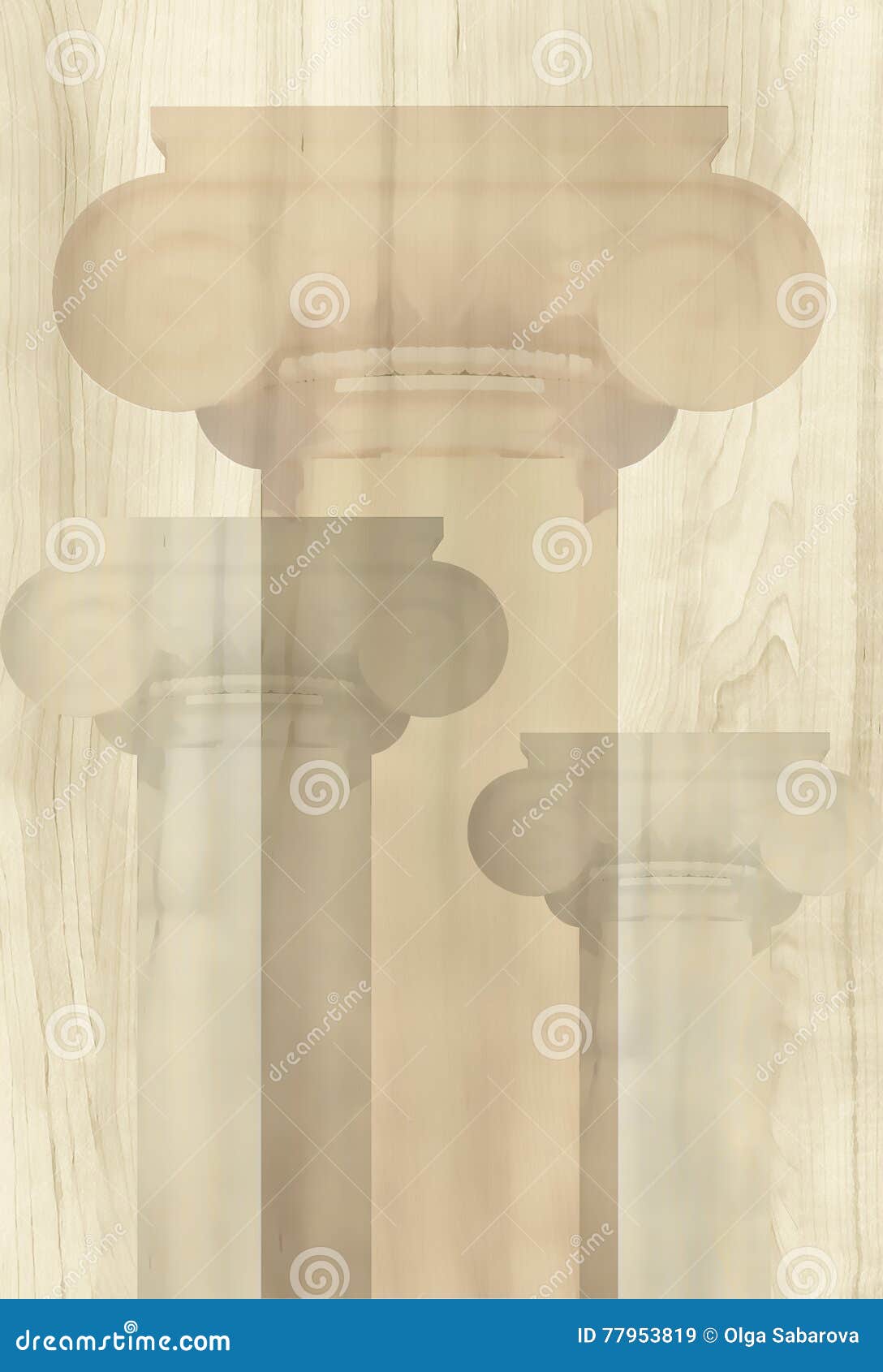 Silhouettes of Big Greek Columns on Texture of a Tree. Stock ...