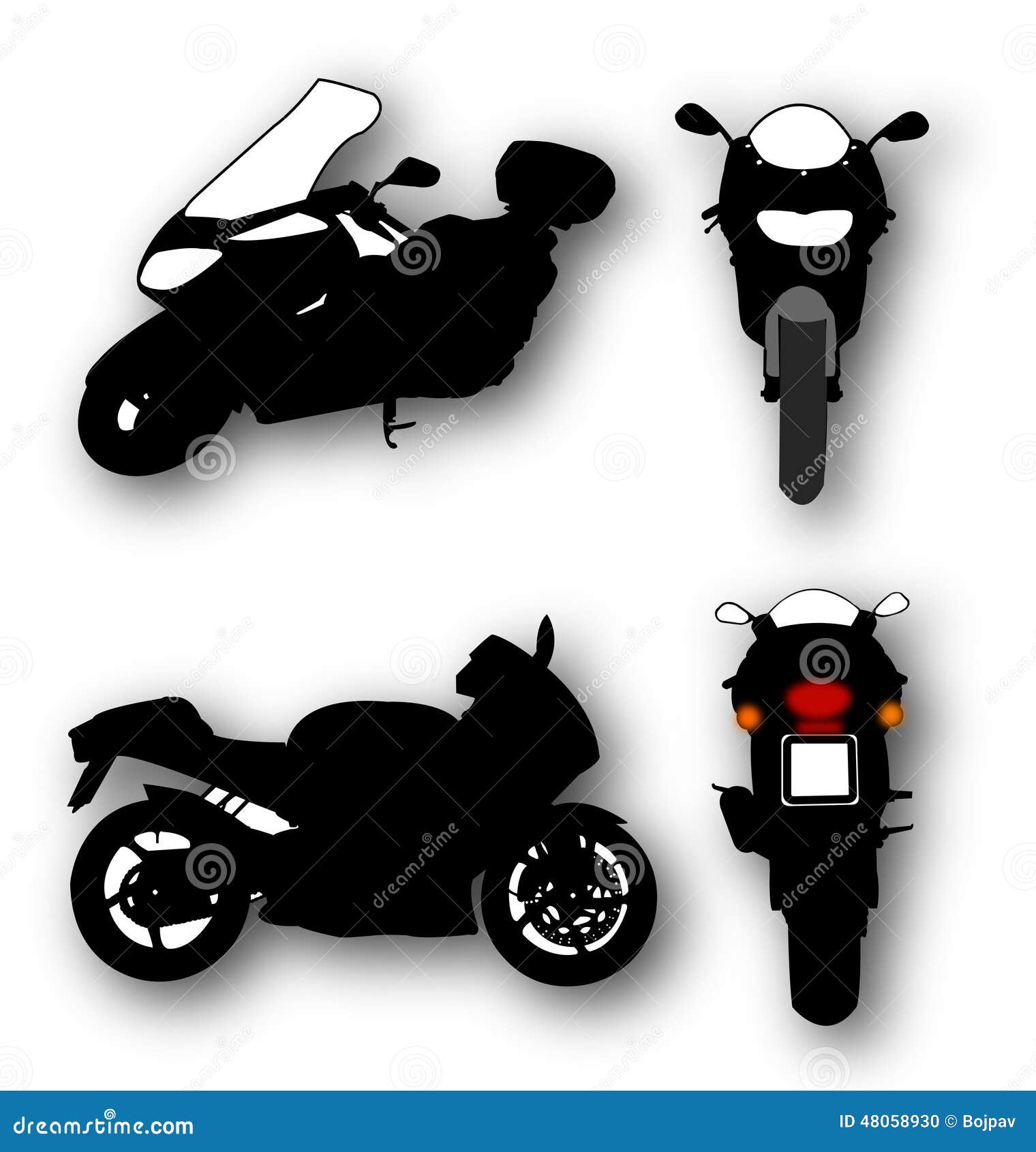 Silhouettes Of Motorcycles Cartoon Vector | CartoonDealer.com #53519781