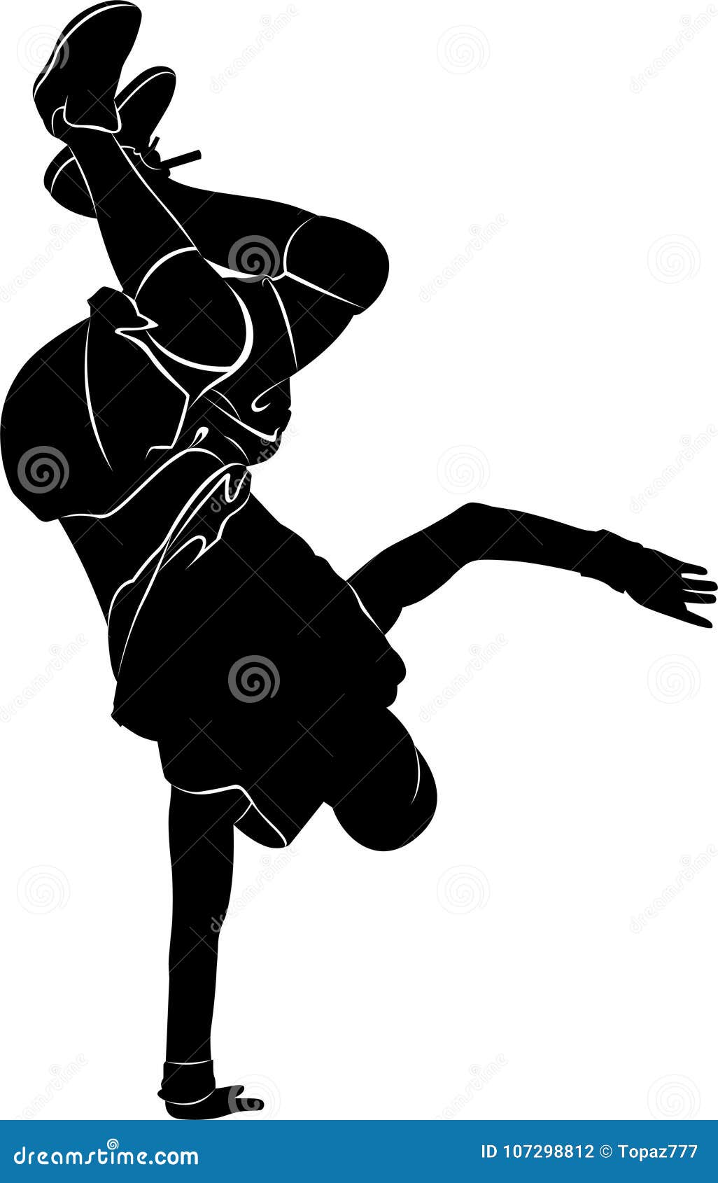 Silhouettes Breakdancer On A White Background. Vector Illustration ...