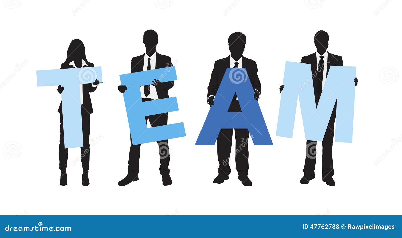 Silhouettes Business People Holding Text Team Concept Stock ...