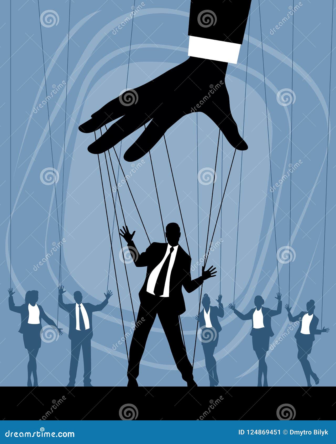 Silhouettes of Business Puppets Stock Vector - Illustration of ...