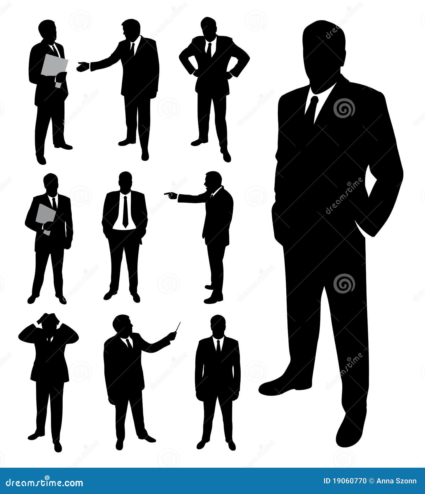 Silhouettes of Businessman . Stock Vector - Illustration of manager ...