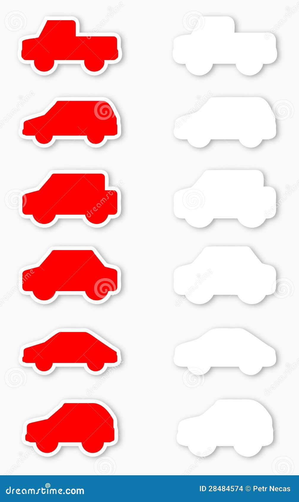 Silhouettes of Cars Like Stickers Stock Illustration - Illustration of ...