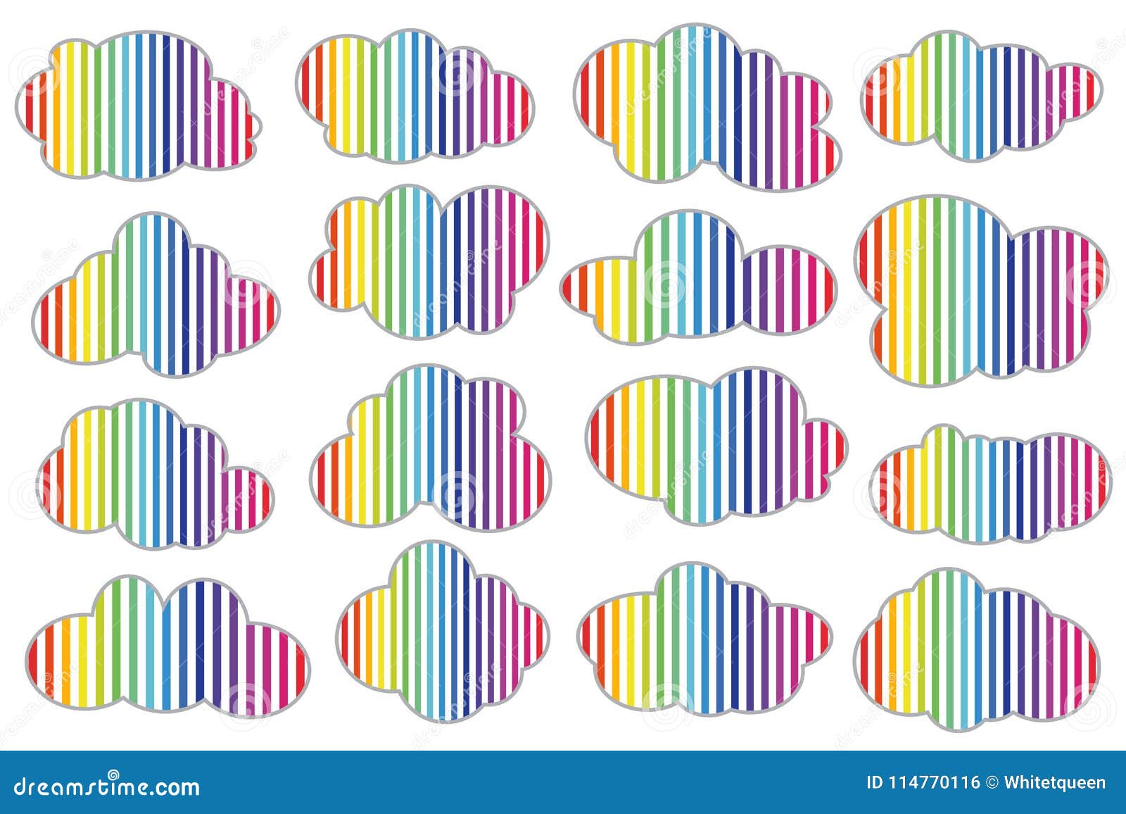 Cloud with Colored Lines, Vector Stock Vector - Illustration of colors ...