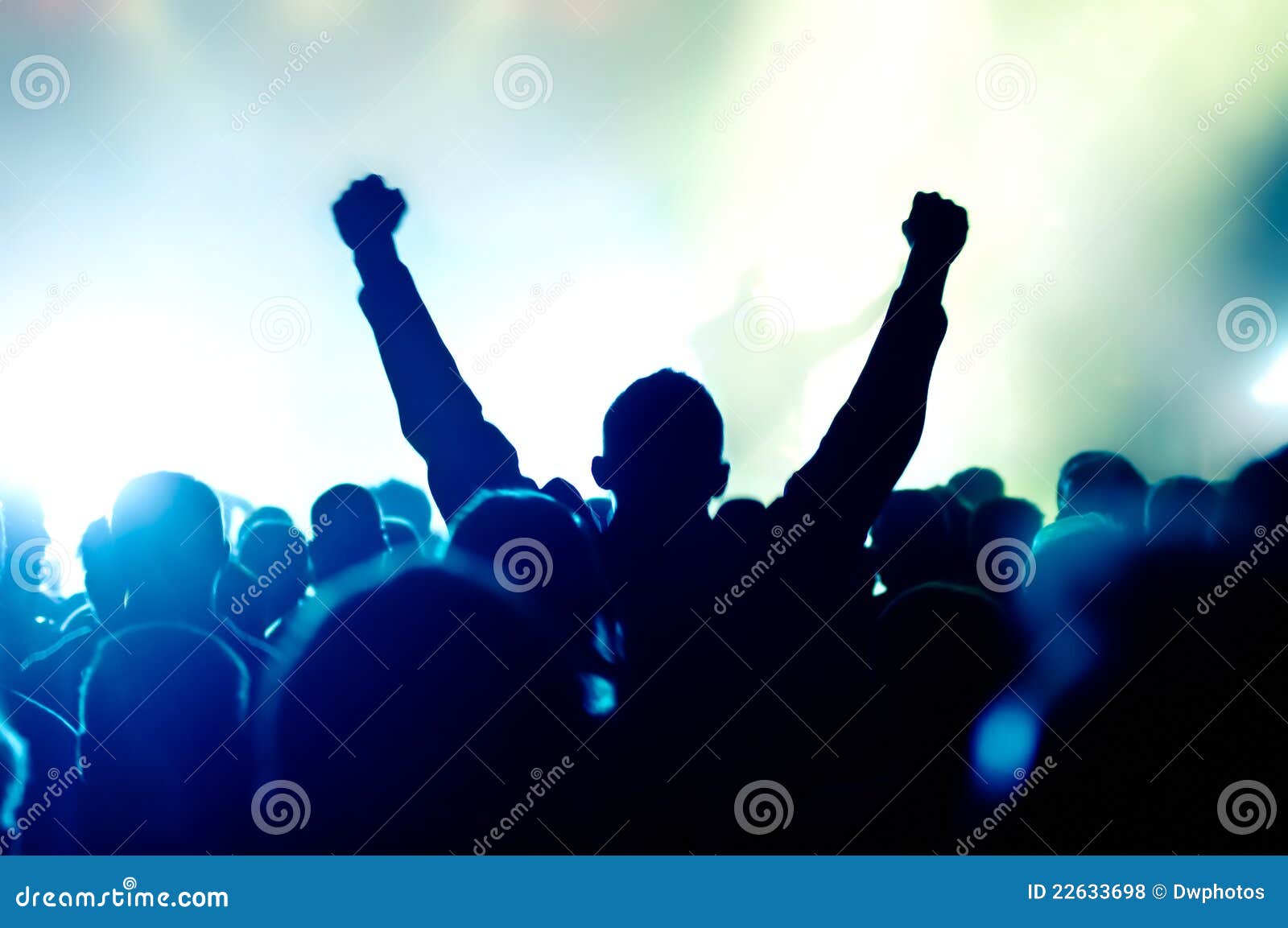 Silhouettes of Concert Crowd Stock Photo - Image of cheer, festival ...