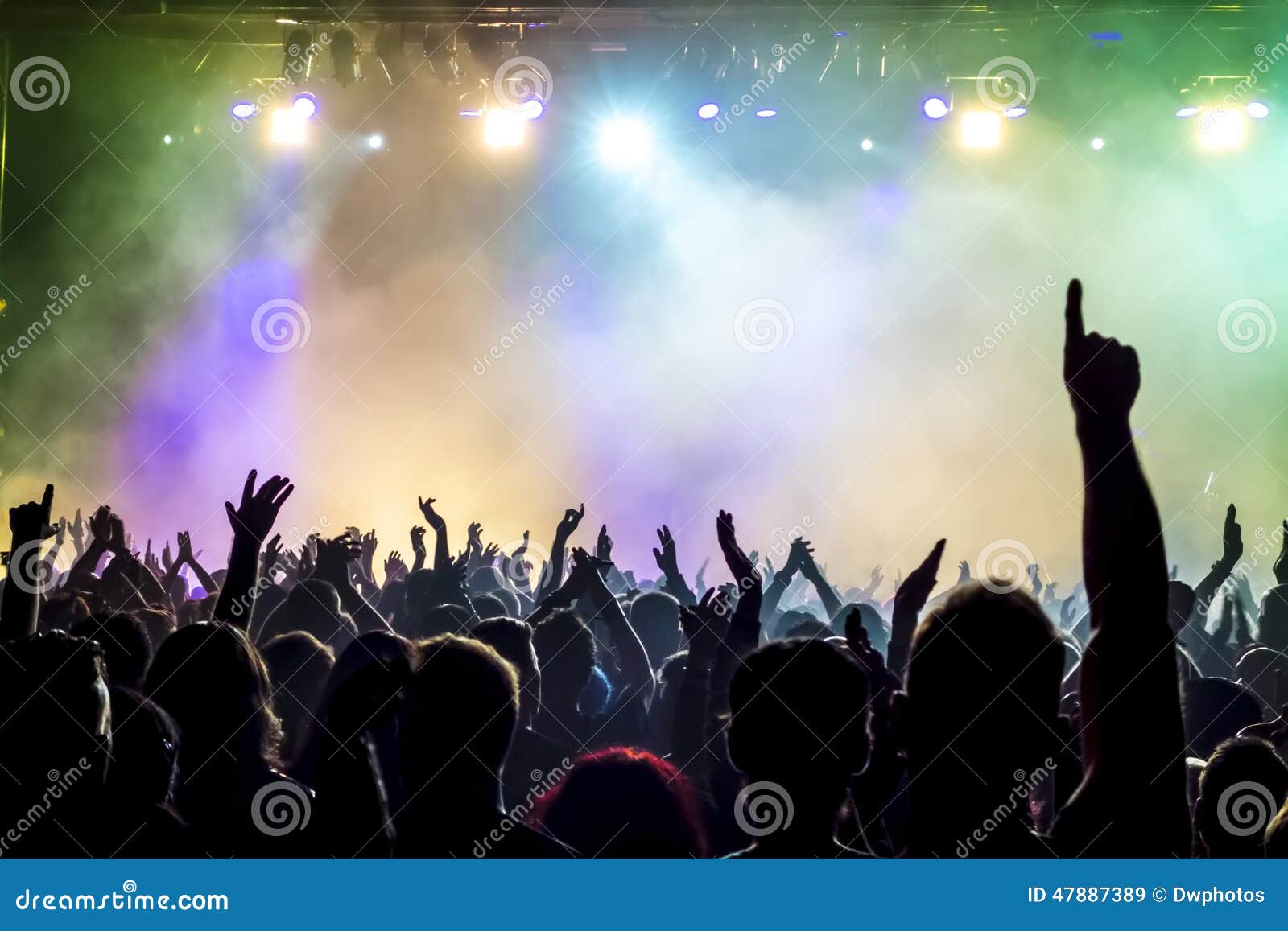 Silhouettes of Concert Crowd Stock Image - Image of cheer, dance: 47887389