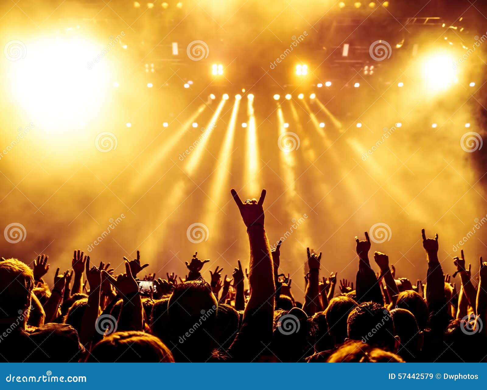Silhouettes of Concert Crowd Stock Image - Image of disco, clap: 57442579