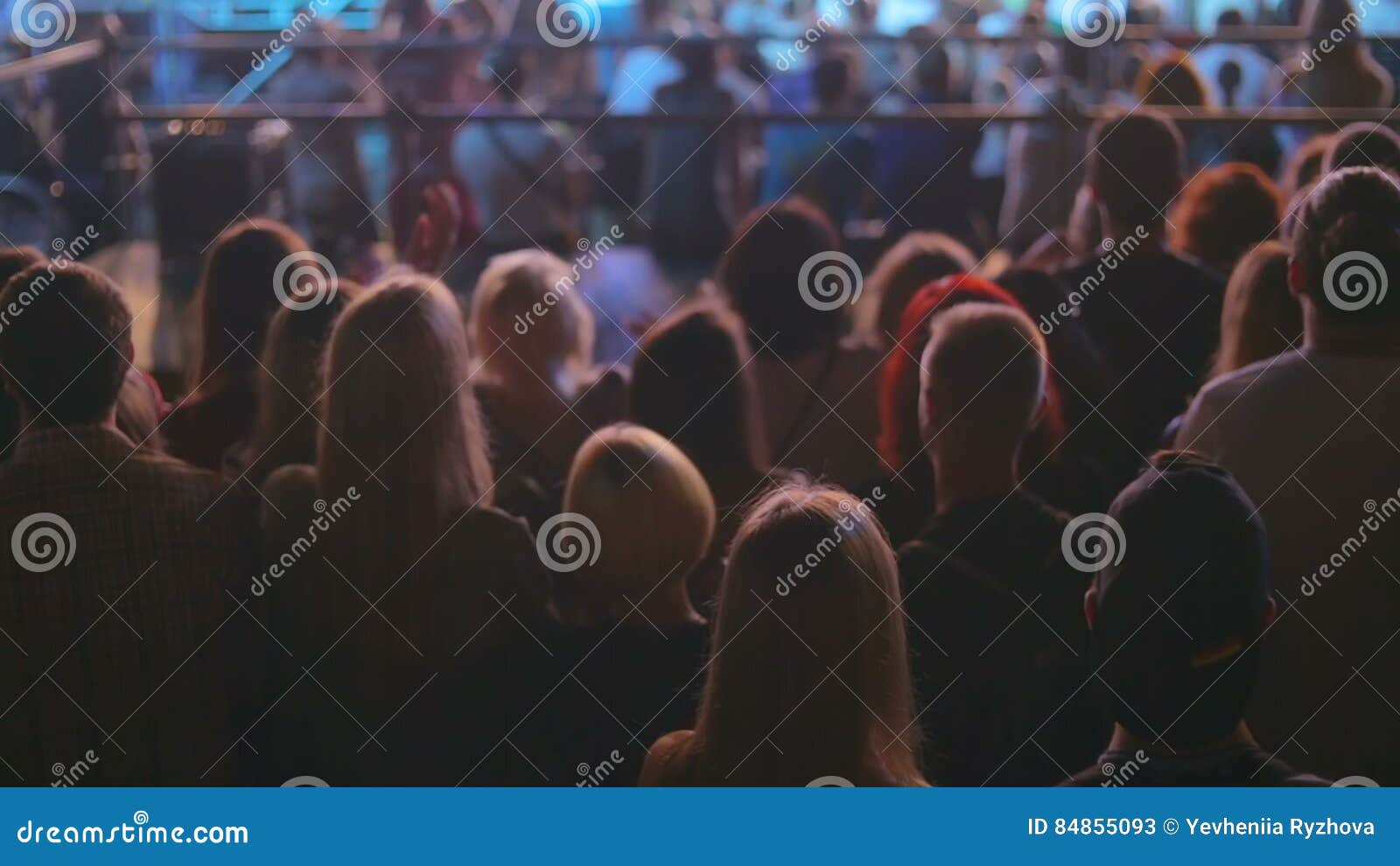Silhouettes of Crowd Watching Concert on Stadium at Night Stock Video ...