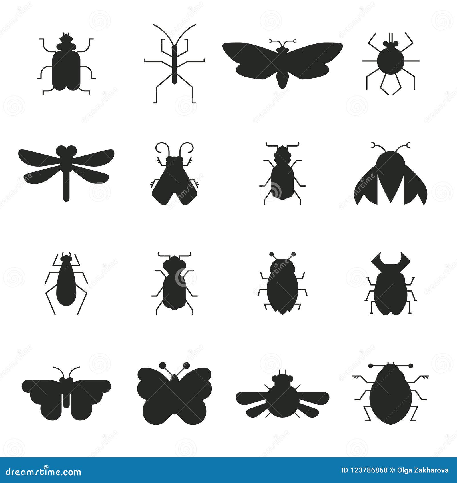 Silhouettes D Insecte Stock Illustrations, Vecteurs, & Clipart – (2,847 ...