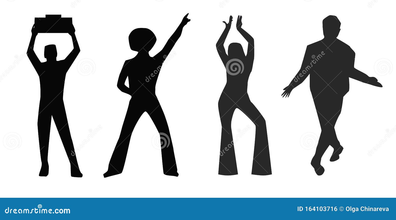 Silhouettes Of Dancing Figures Vector Illustration | CartoonDealer.com ...