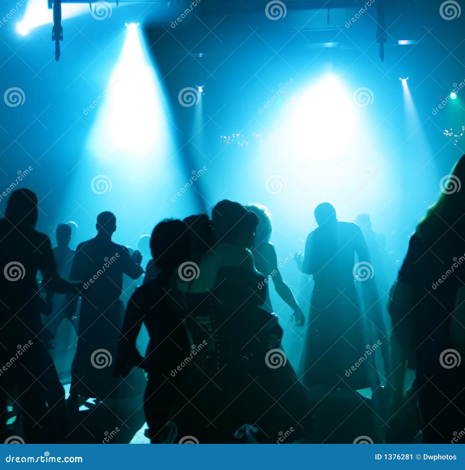 Silhouettes of a Dancing Teenagers Stock Image - Image of laser ...