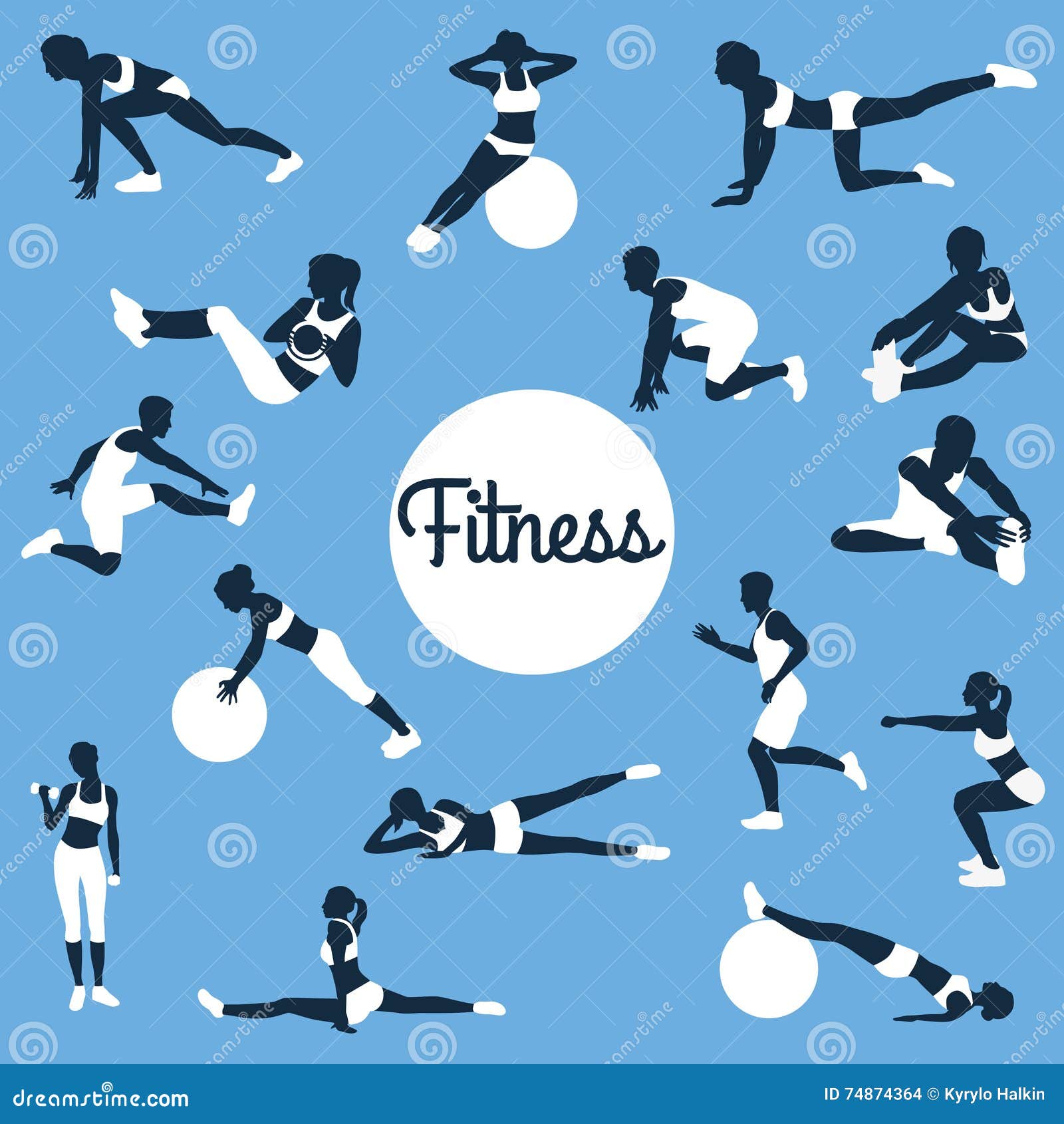 Silhouettes De Forme Physique La Forme Physique Exerce Le Concept ...