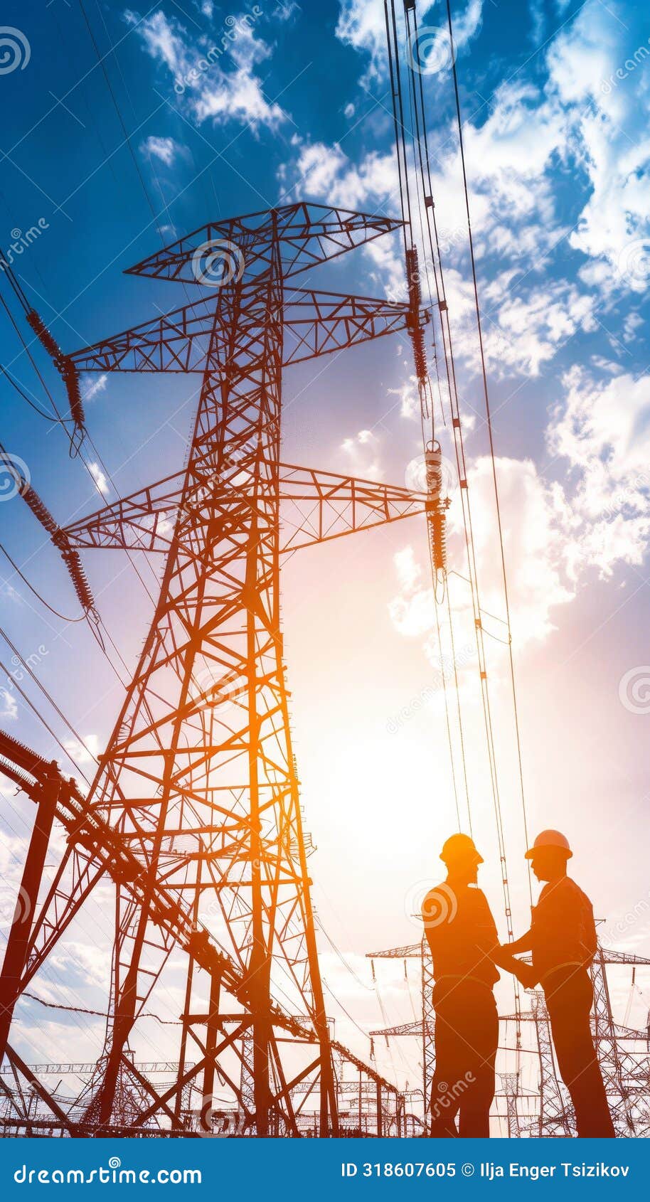 Electrical Engineers Performing Maintenance On A Power Generator Using ...