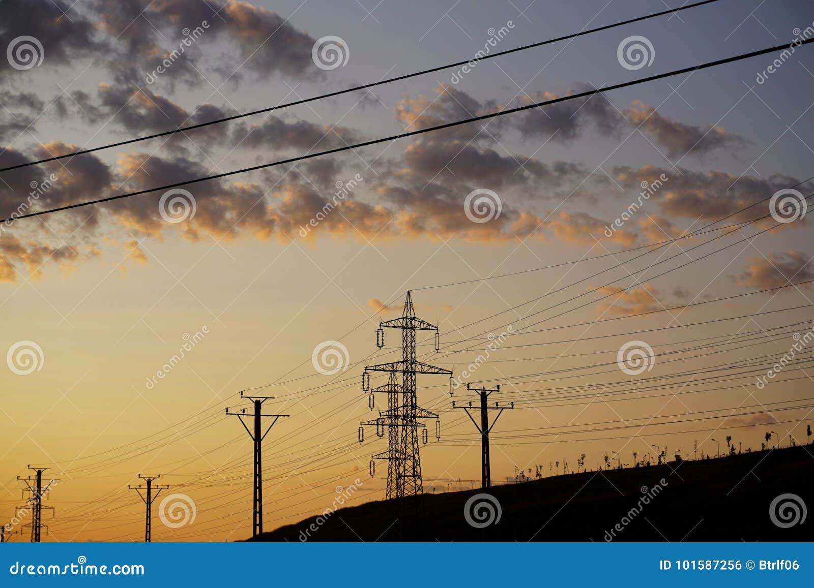 Electricity pylons stock photo. Image of industry, station - 101587256