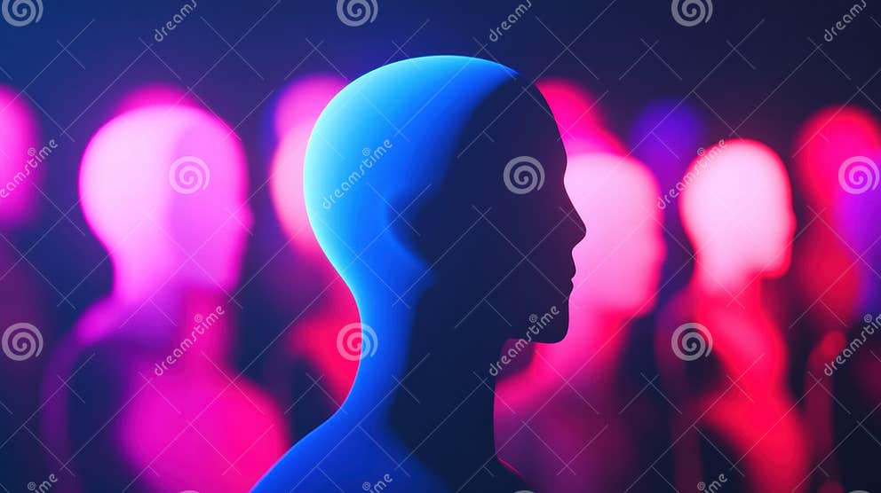Colorful Abstract Faceless Avatars in Profile View with a Gradient ...