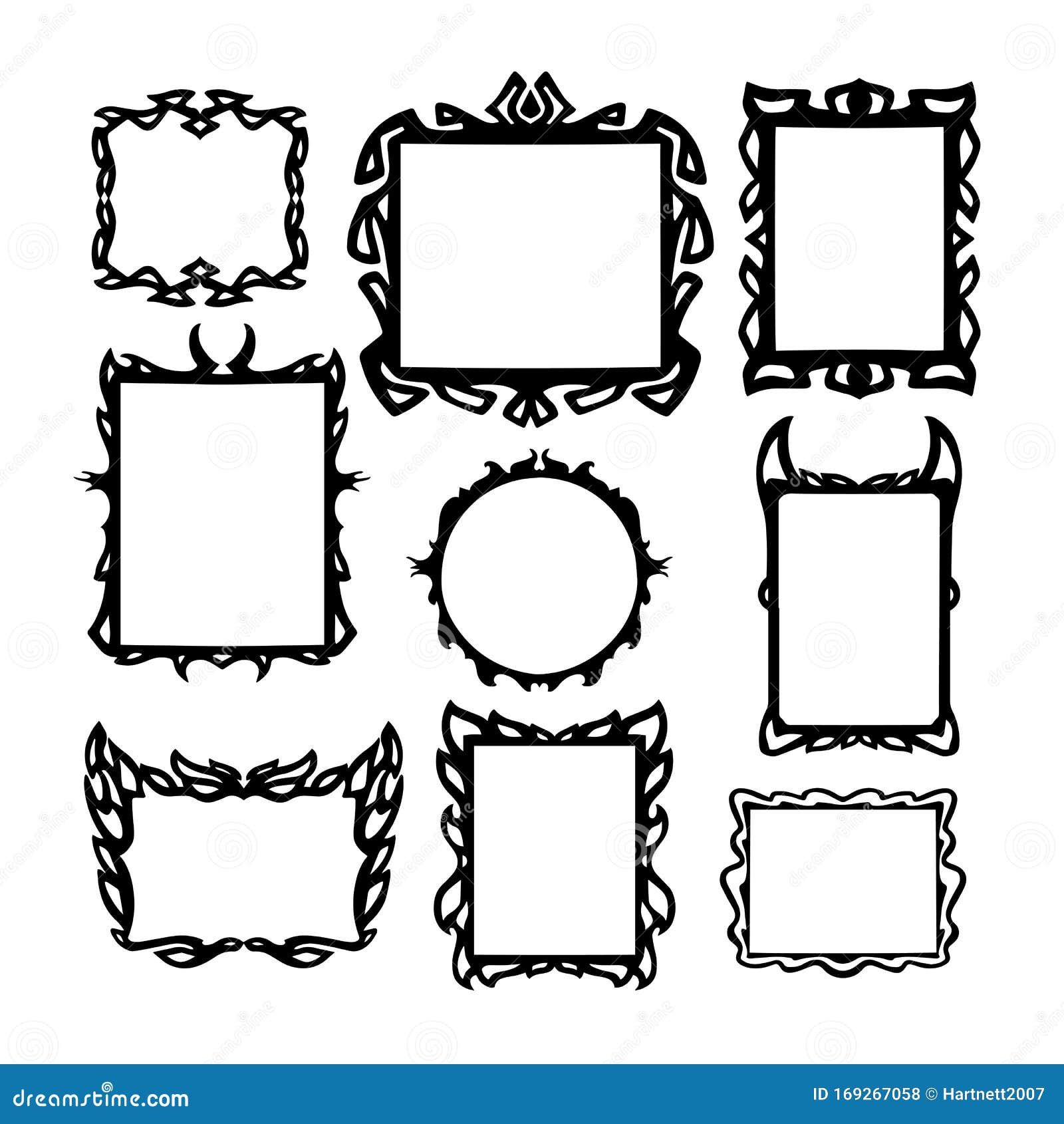 Silhouettes Of Frames On An Isolated Background. Vector Illustration ...