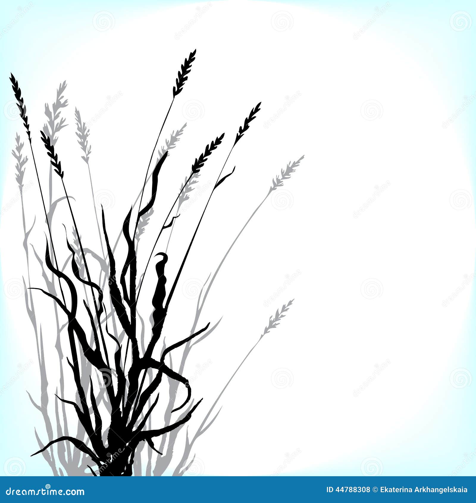 Silhouettes of grass stock vector. Illustration of card - 44788308