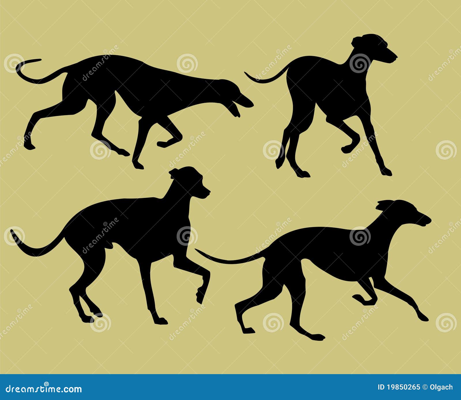 Greyhound Running Silhouette