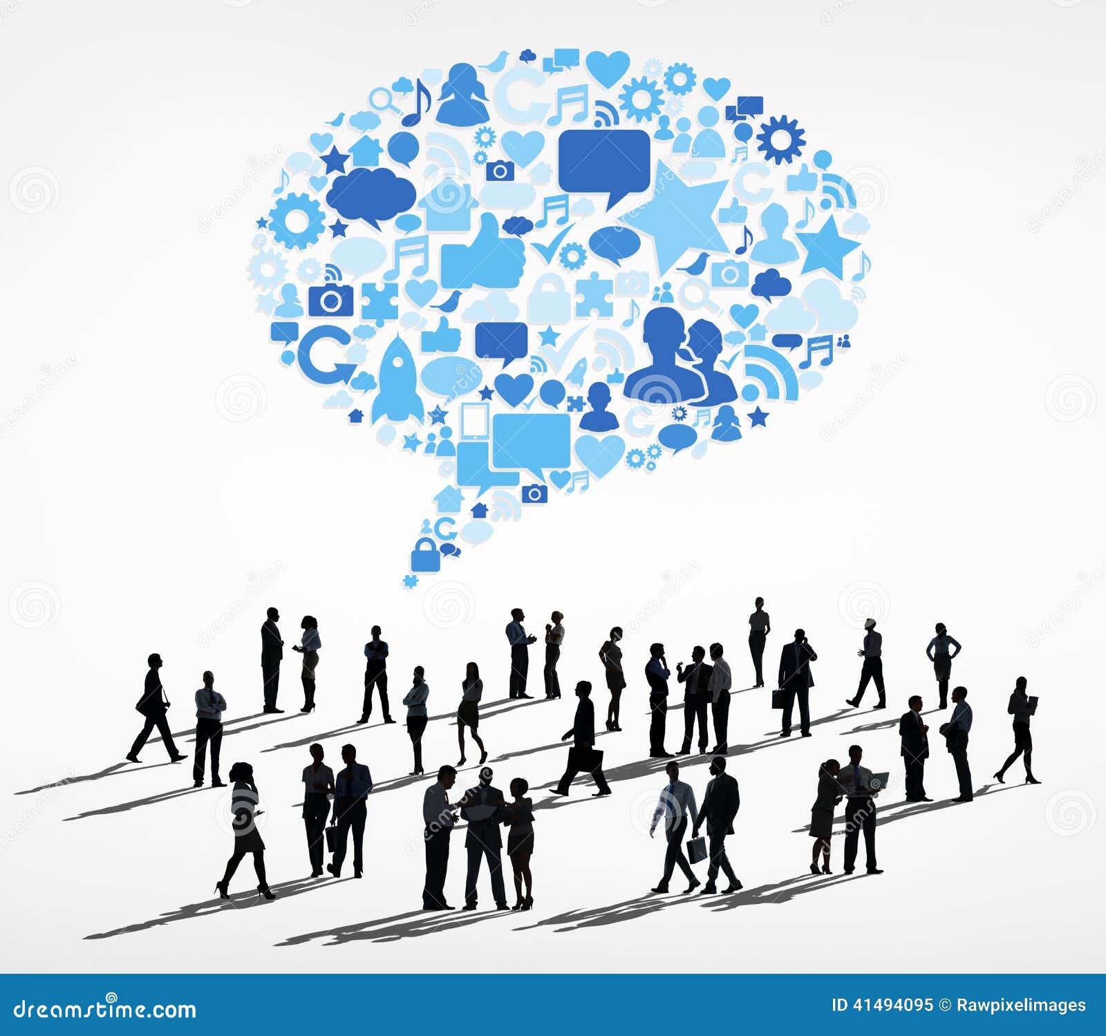 Silhouettes Group of Business People Communications Stock Illustration ...