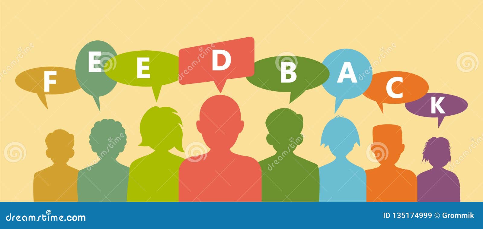 Silhouettes of a Group of People and Bubbles for Speech with the Word ...