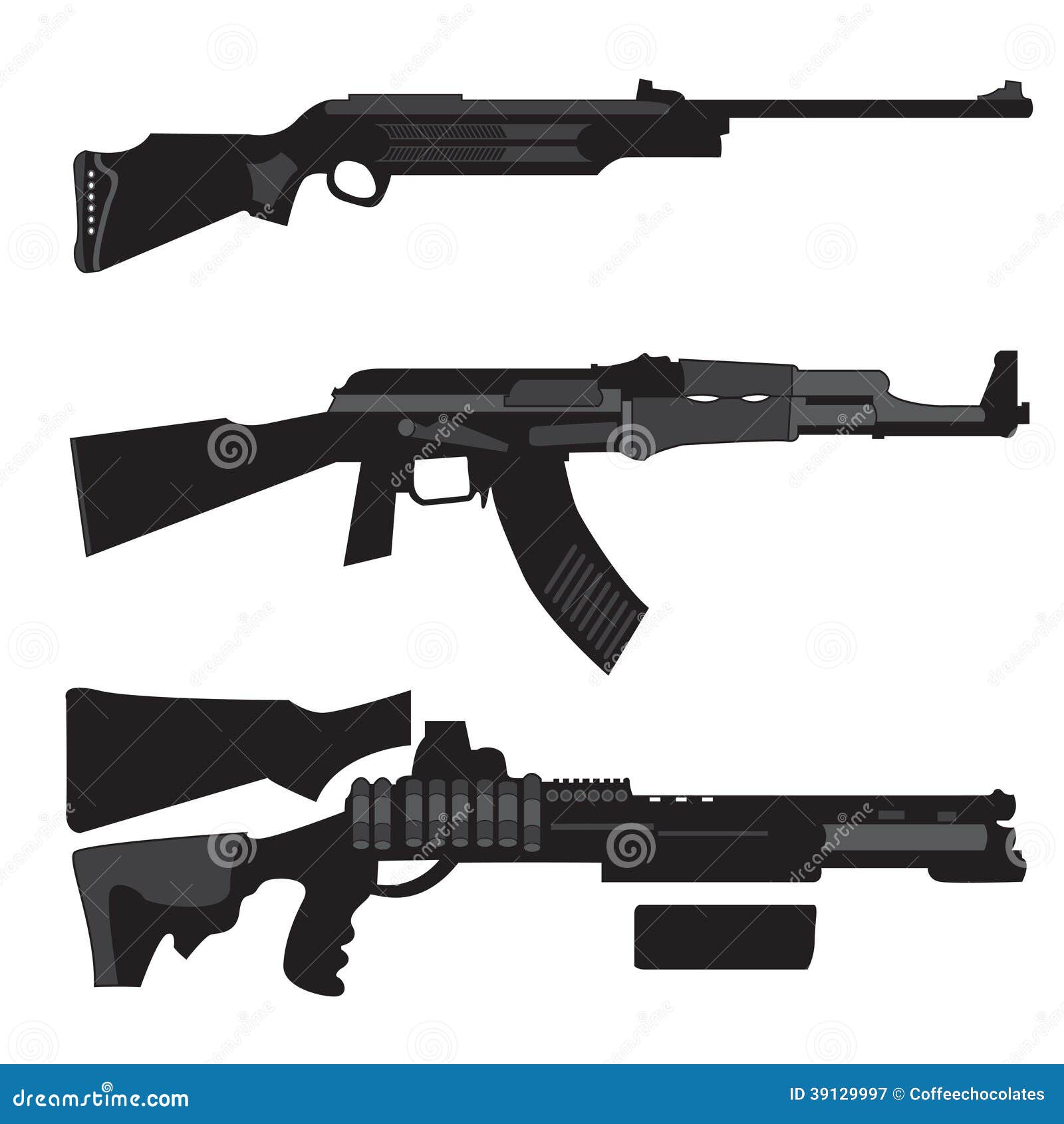 Pneumatic Guns Vector Illustration | CartoonDealer.com #77873030