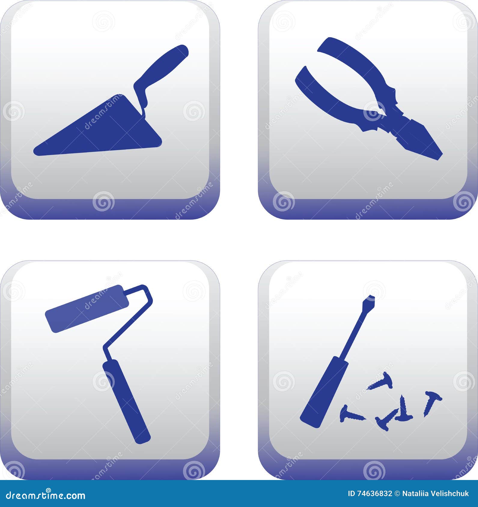 Silhouettes of Hand-building Tools.Vector Image Stock Vector ...
