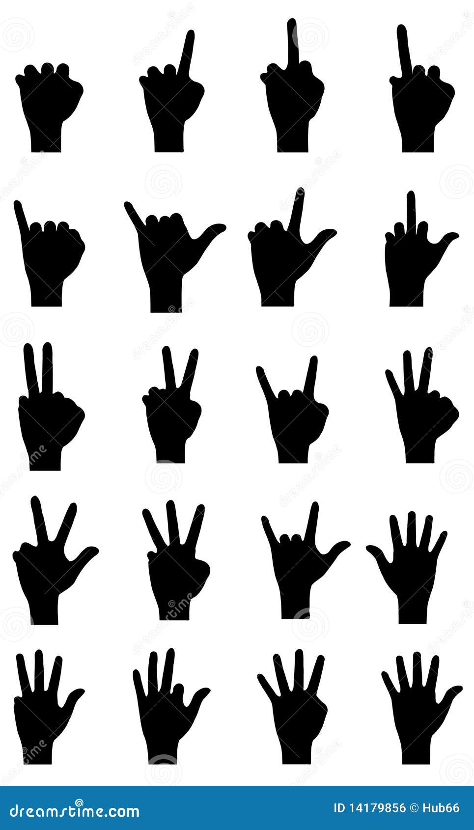 Silhouettes hands stock vector. Illustration of abstract - 14179856