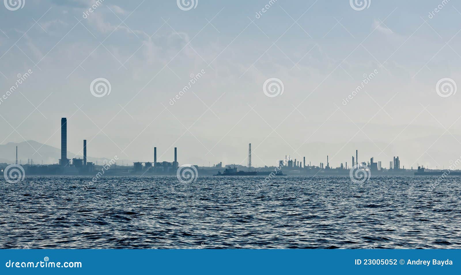 Silhouettes of Heavy Industrial Area Stock Photo - Image of gasoline ...