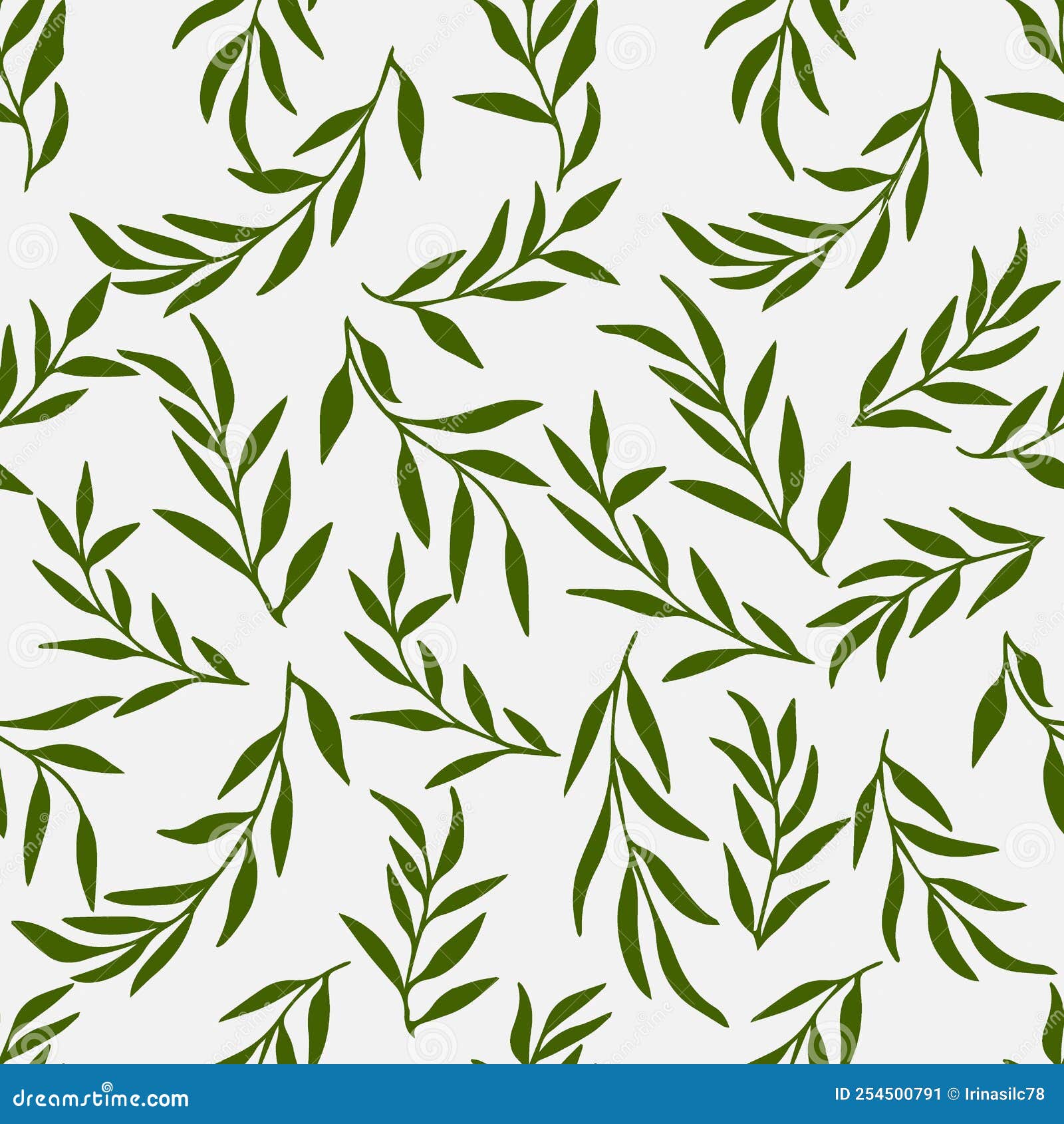 Silhouettes of Identical Leaves Seamless Pattern Stock Vector ...