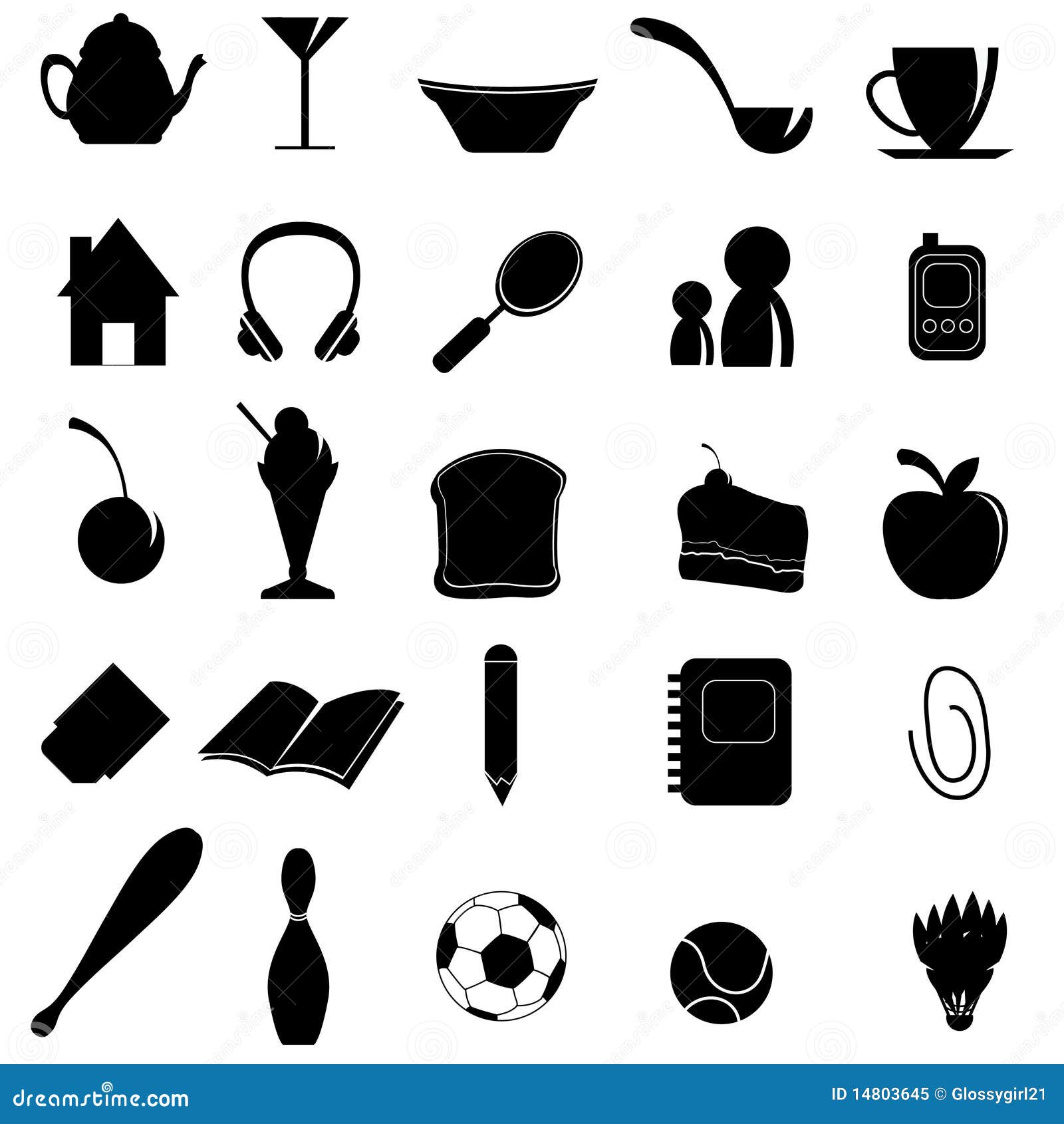 Silhouettes Items Royalty Free Stock Photo - Image: 14803645