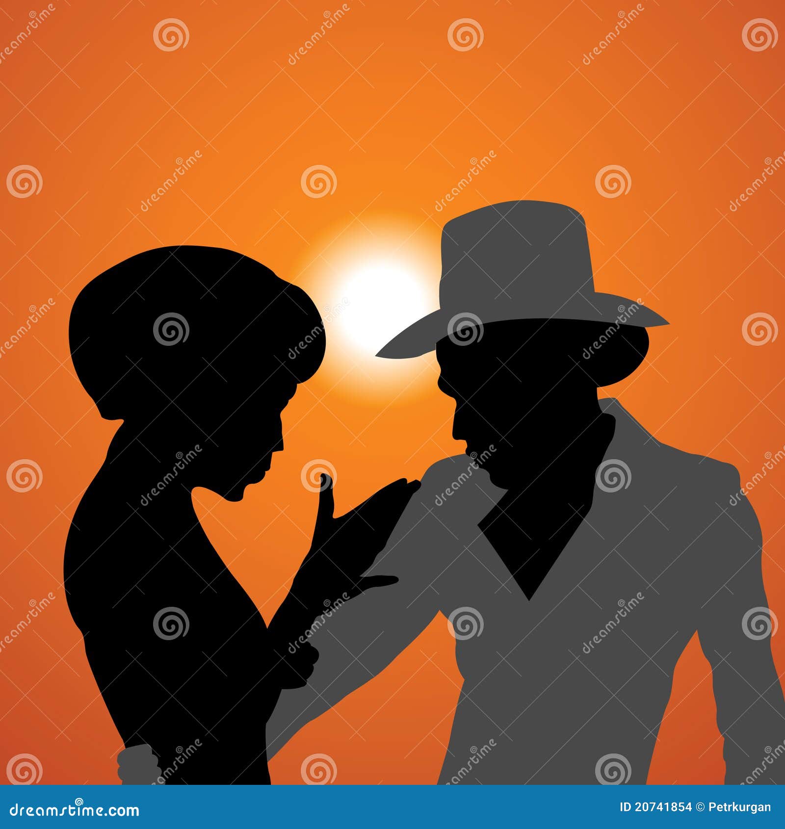 Silhouettes. Love stock vector. Illustration of moon - 20741854