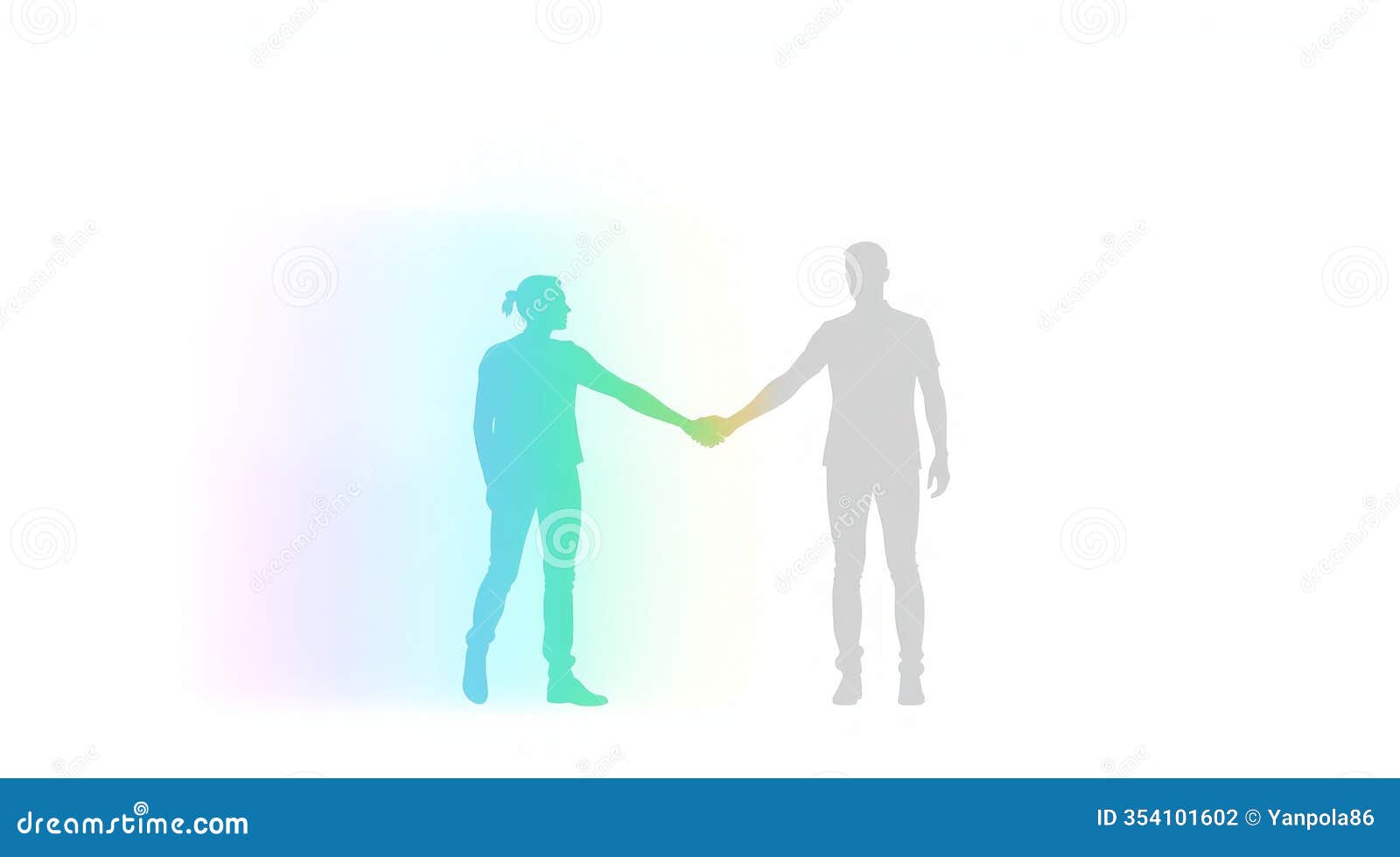 Silhouettes of a Man and Woman Shaking Hands, Symbolizing Unity ...