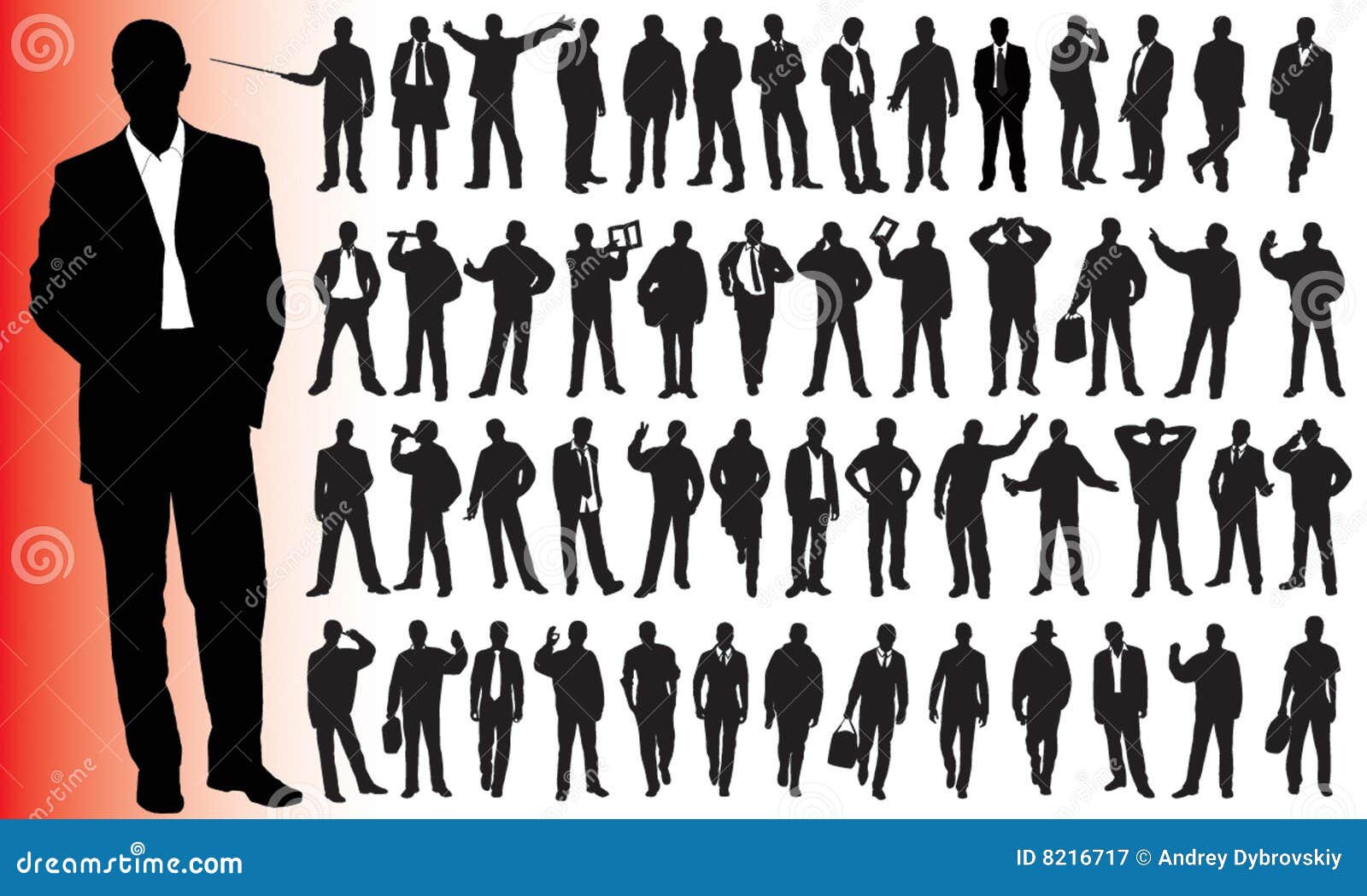 Silhouettes of Many Business People Stock Vector - Illustration of ...