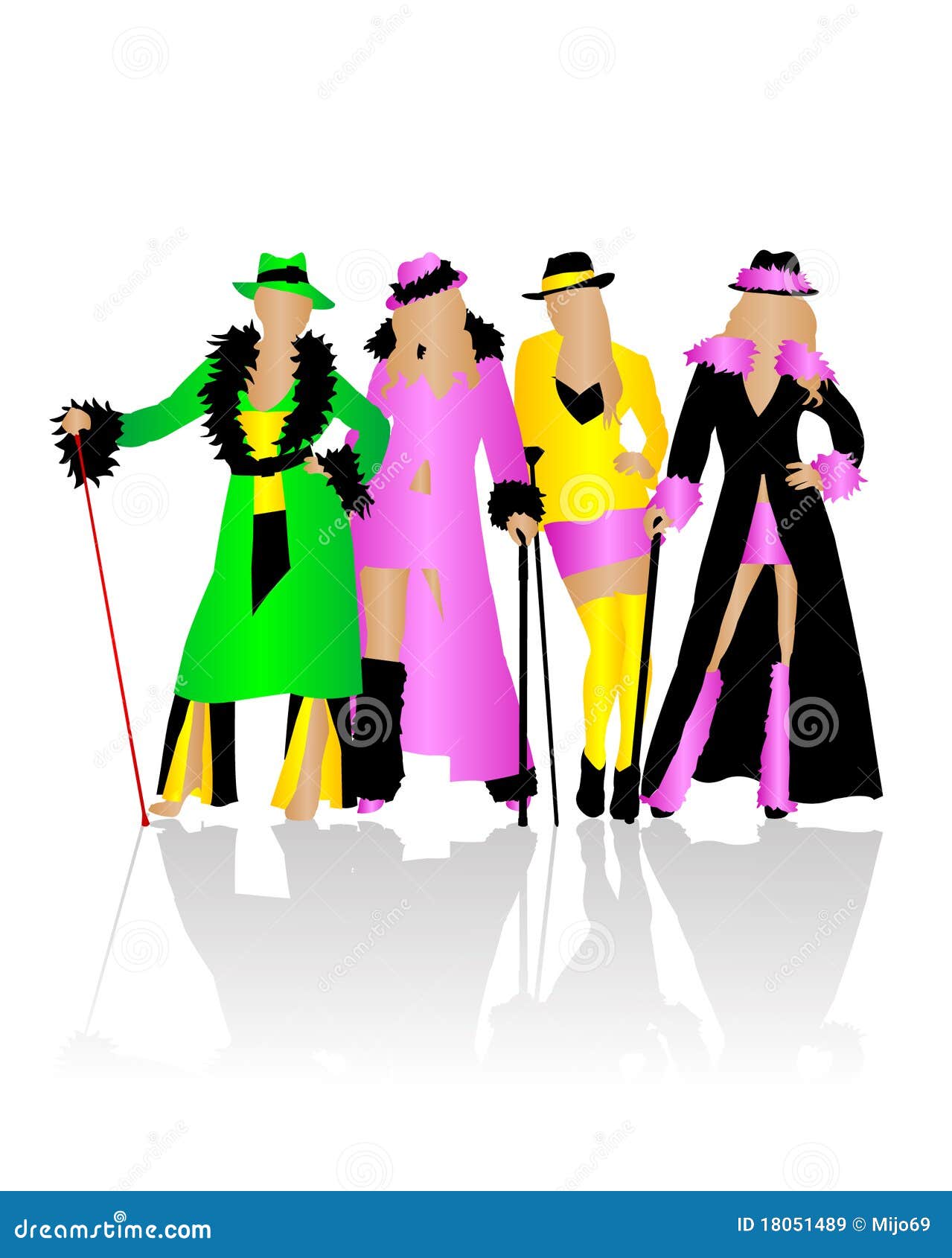 Silhouettes Masquerade Costumes Stock Vector - Illustration of carrots ...
