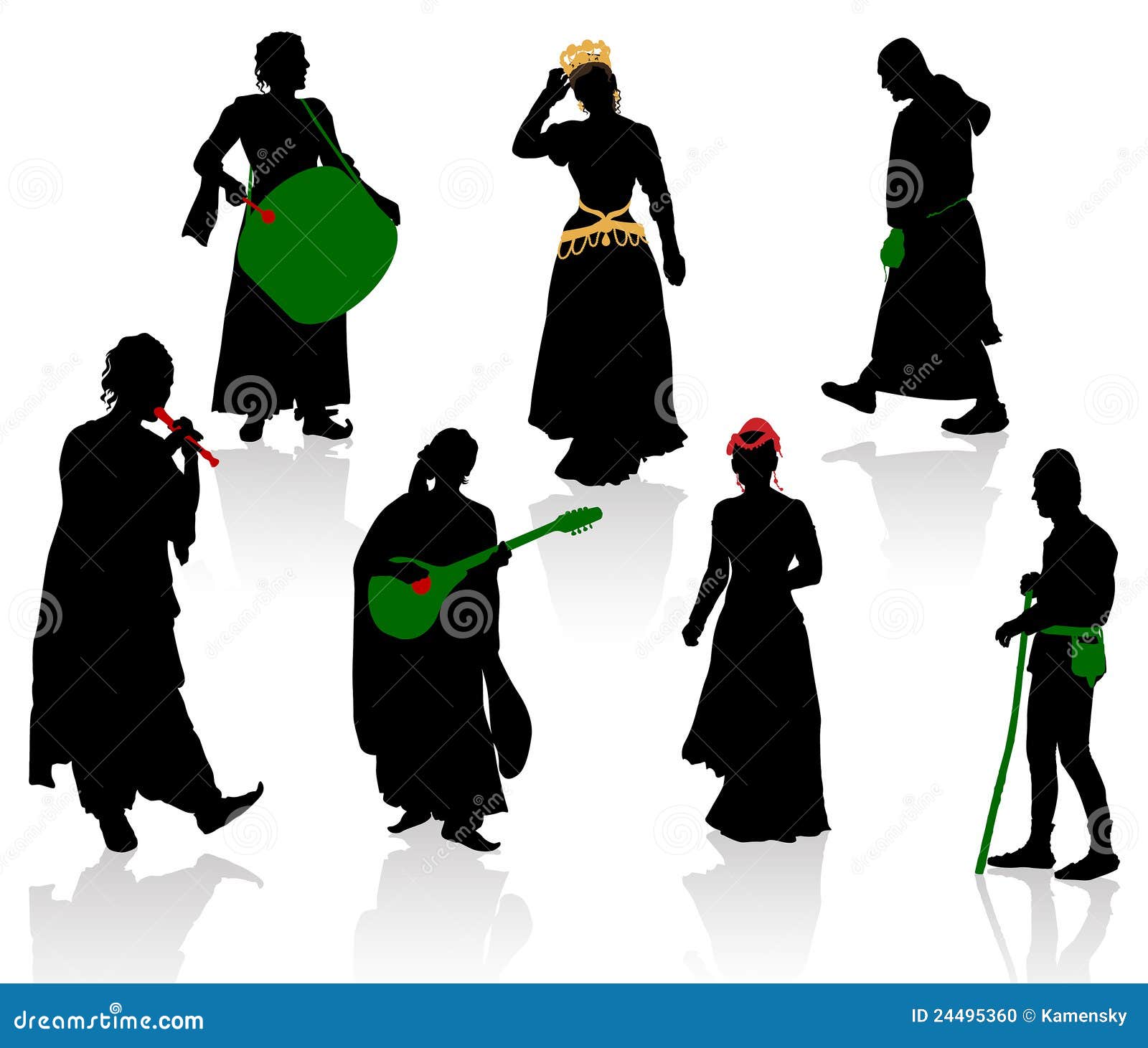 Medieval Shepherd Or Sheepherder With Staff And Sheep Medieval Style ...