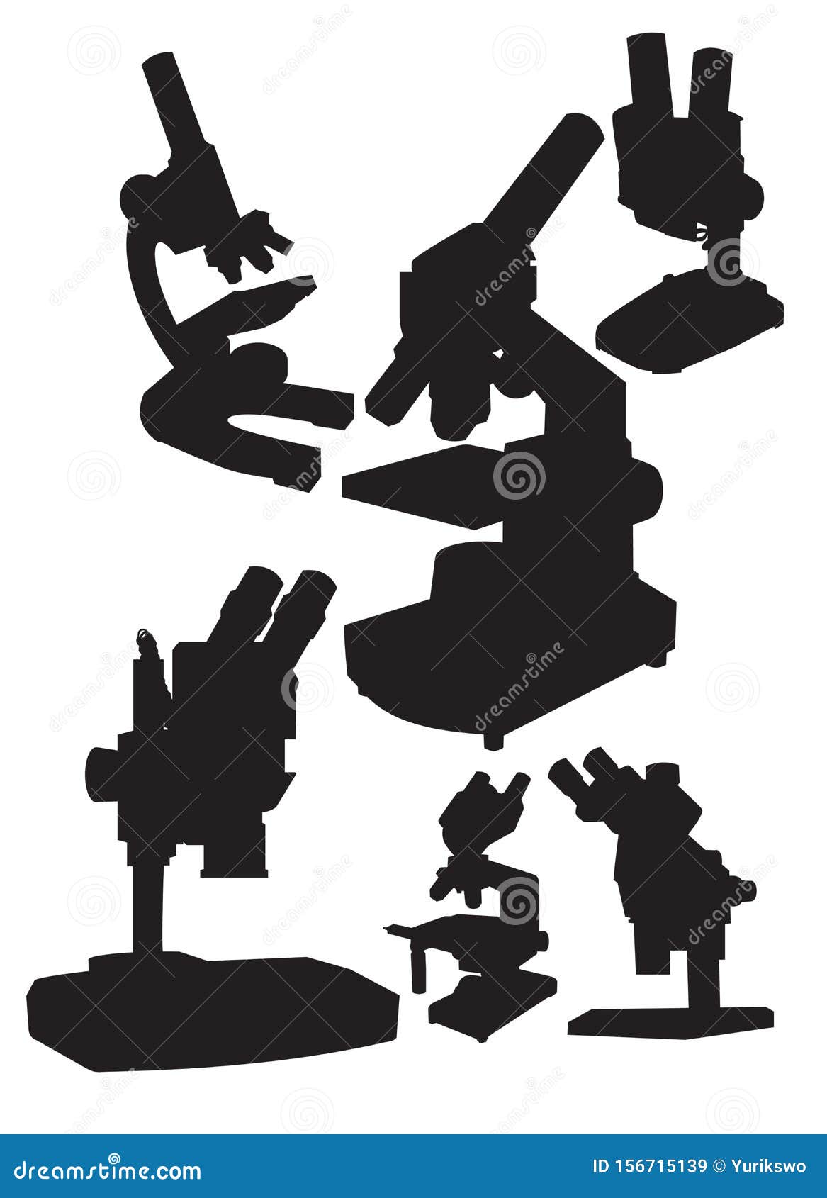 Set microscopes vector stock vector. Illustration of technology - 156715139