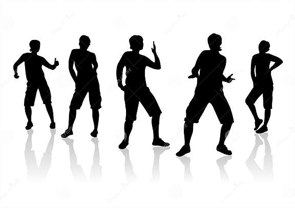 Silhouettes in movement 2 stock vector. Illustration of girl - 2510794