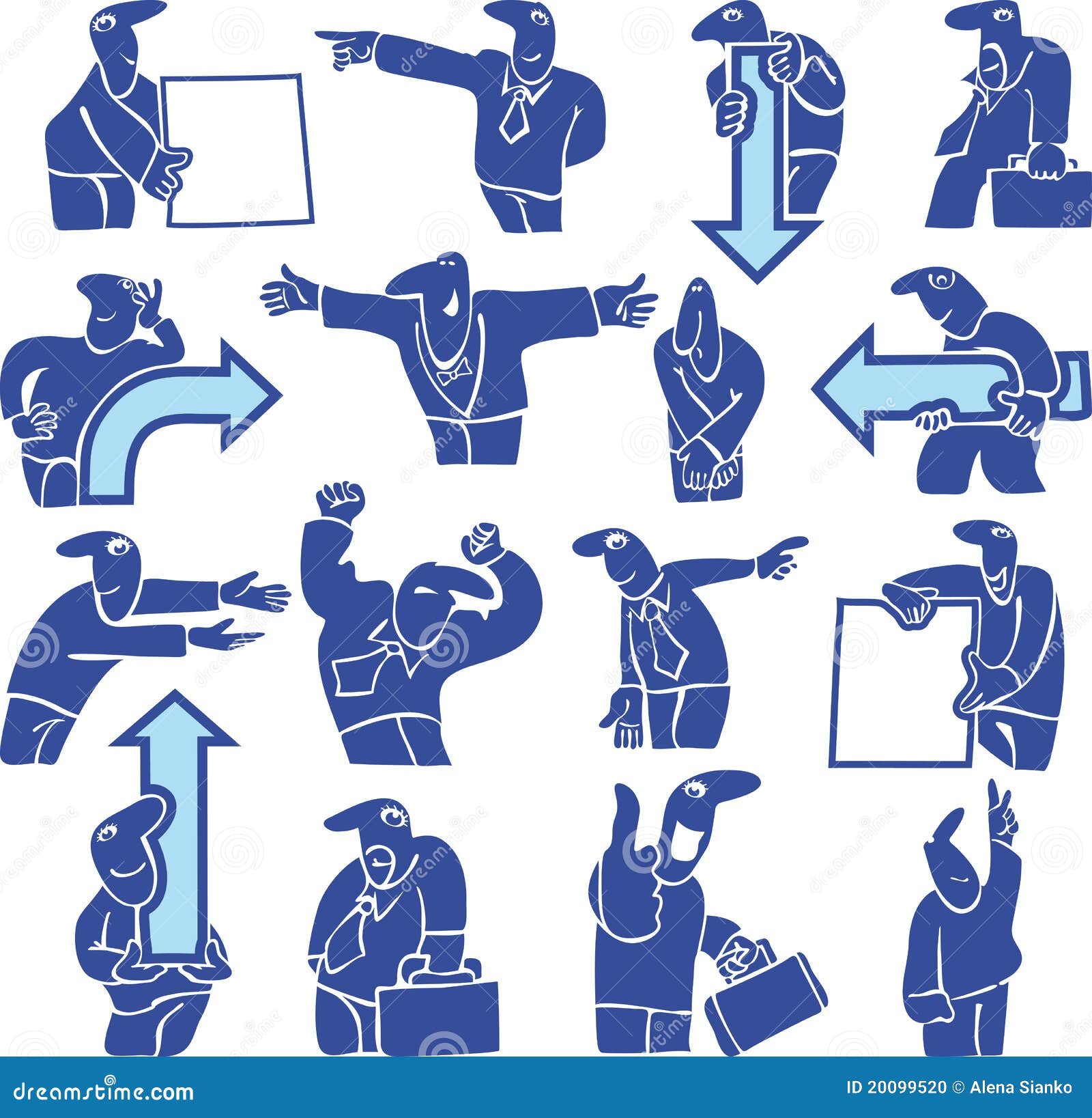 Silhouettes of Office Workers. Pointers Stock Vector - Illustration of ...