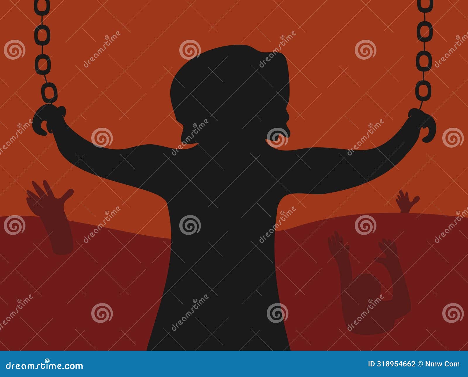 Silhouettes of People Being Tortured in Hell Stock Vector ...