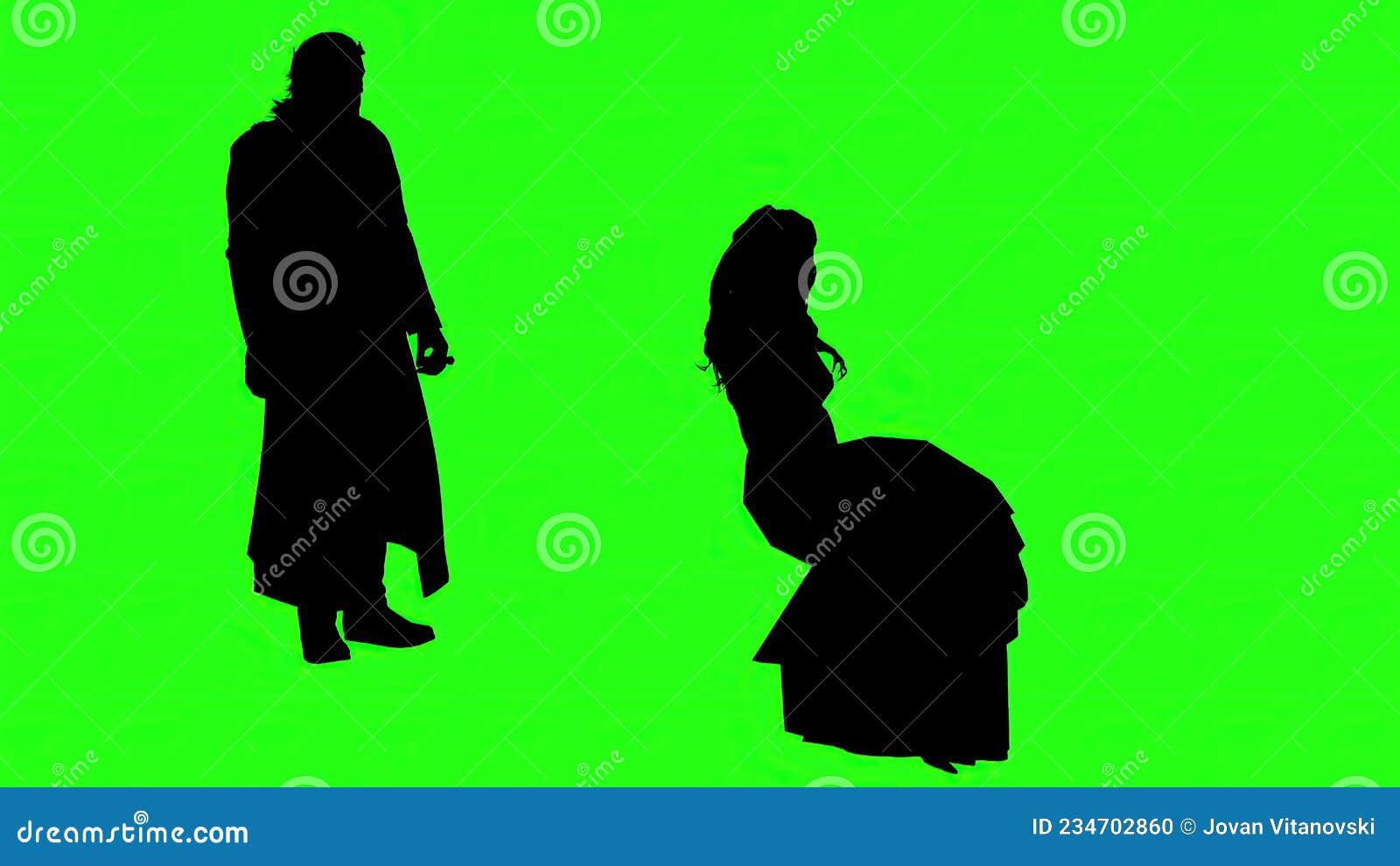 Silhouettes of People Hugging on Green Screen Stock Illustration ...