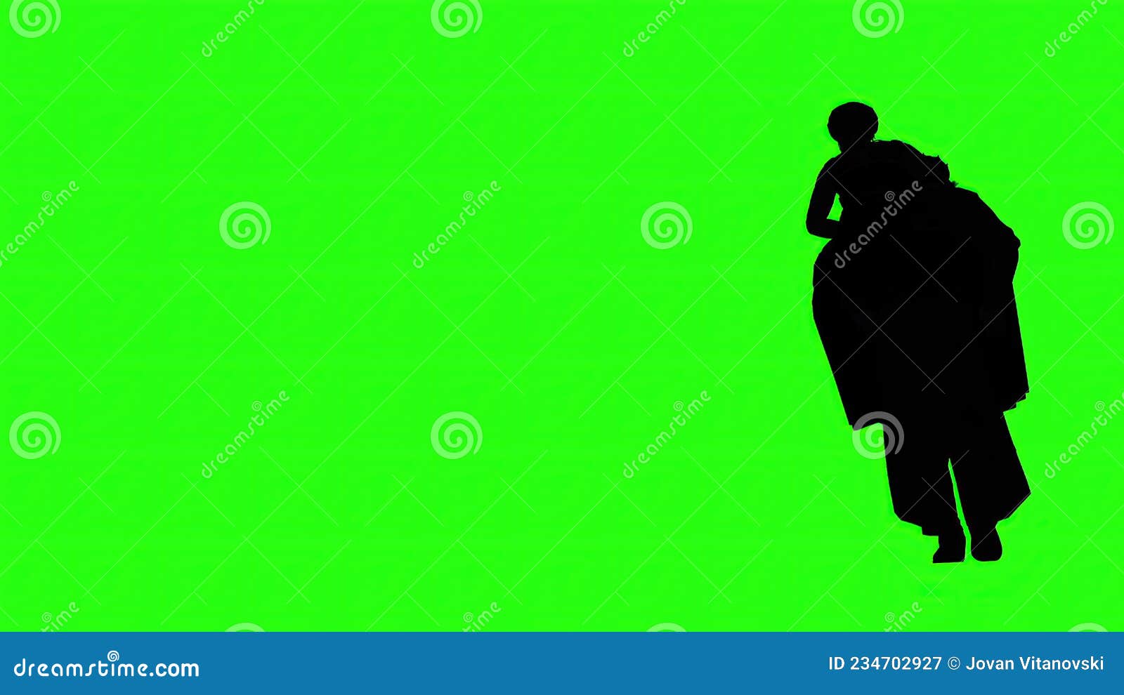 Silhouettes of People Hugging on Green Screen Stock Illustration ...