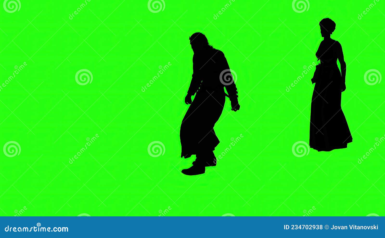 Silhouettes of People Hugging on Green Screen Stock Illustration ...