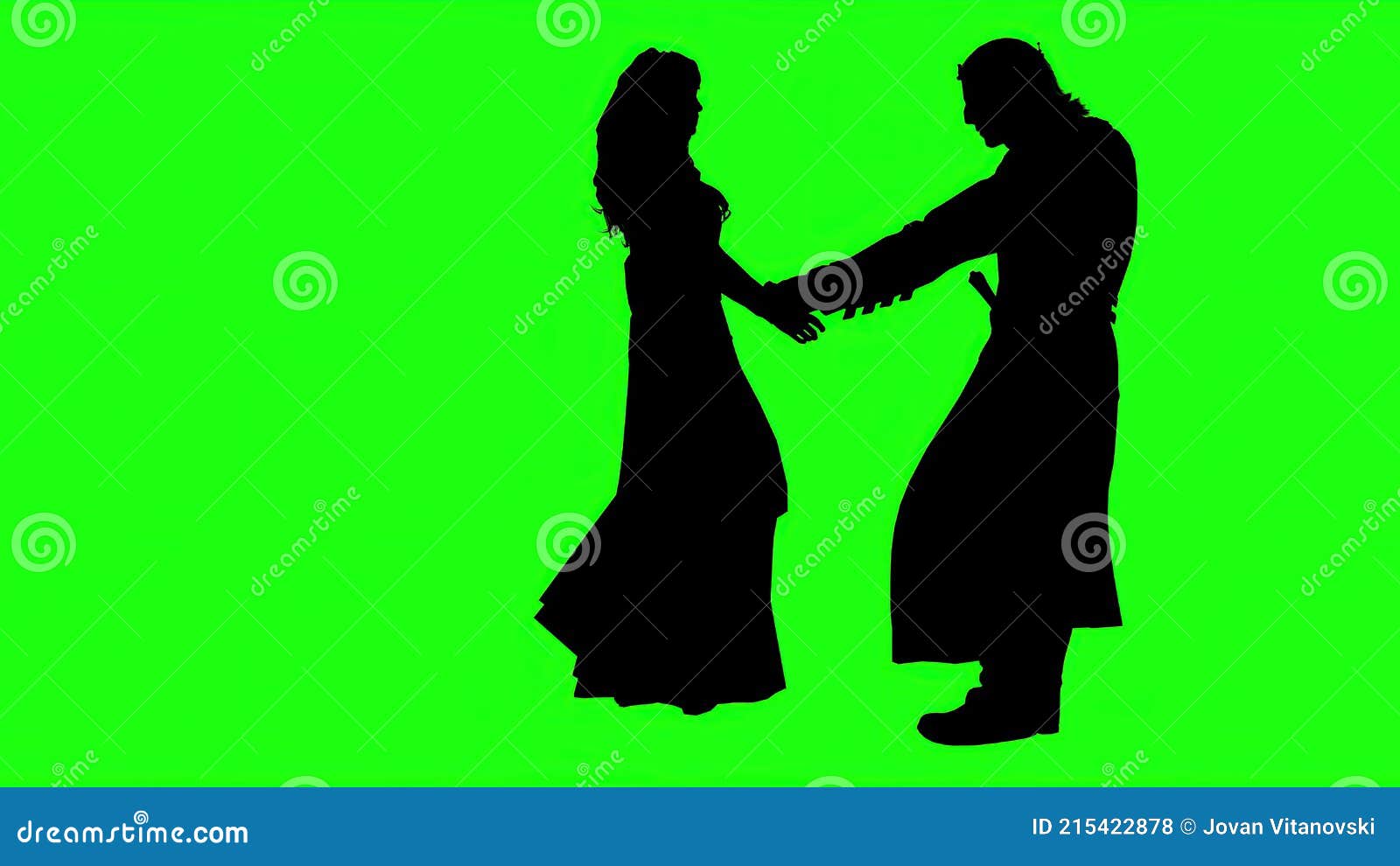 Silhouettes of People Hugging on Green Screen Stock Illustration ...