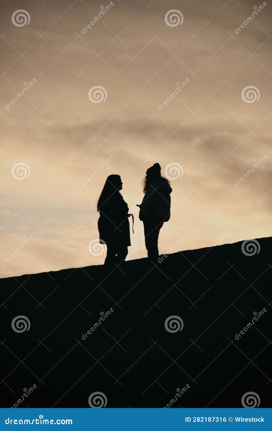 Silhouettes of People Illuminated by a Warm, Golden Light Stock Photo ...