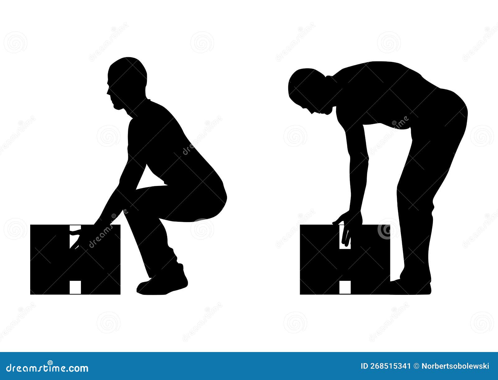 Silhouettes of People Lifting Weights. Stock Vector - Illustration of ...