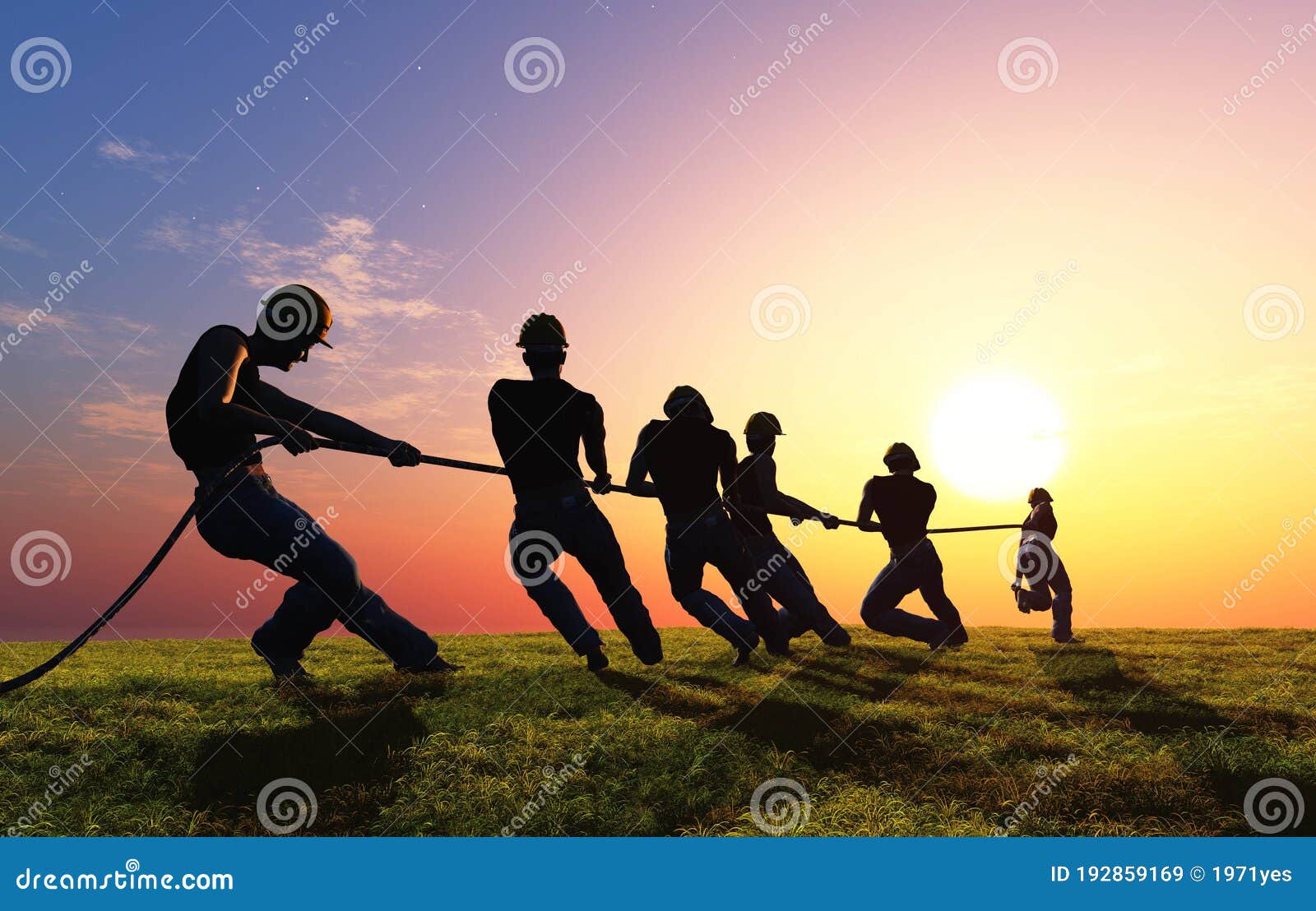 People are Pulling the Rope Stock Illustration - Illustration of person ...