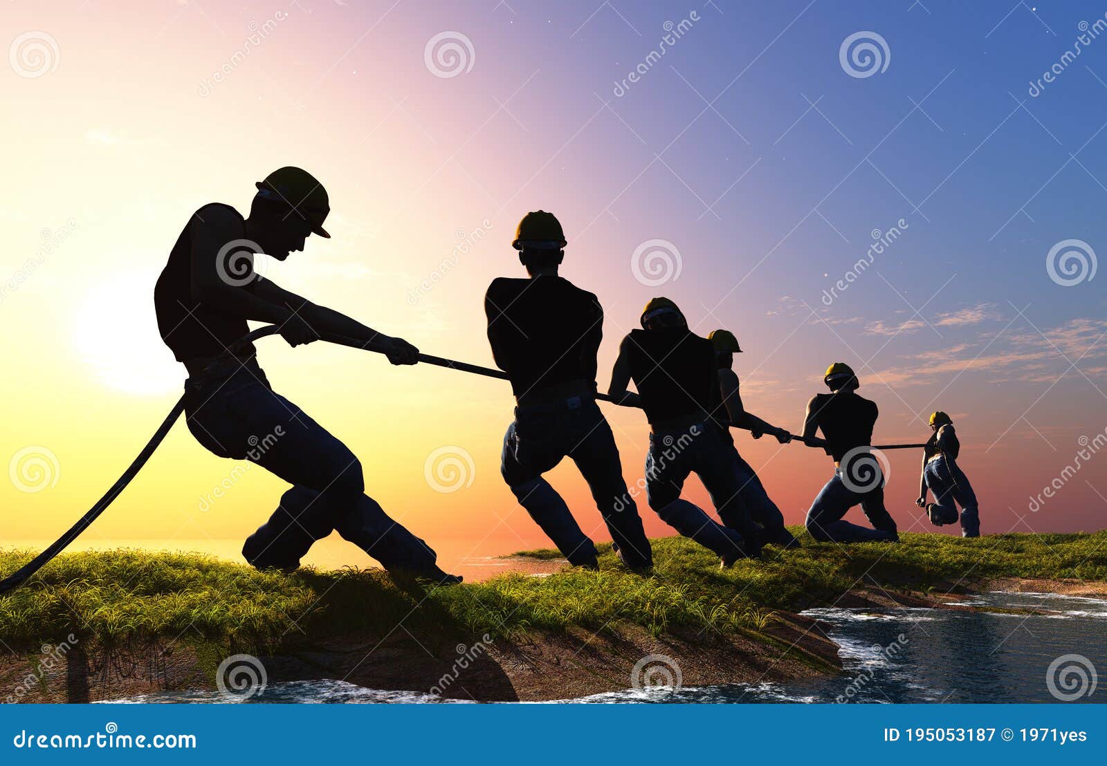 People are Pulling the Rope Stock Illustration - Illustration of ...