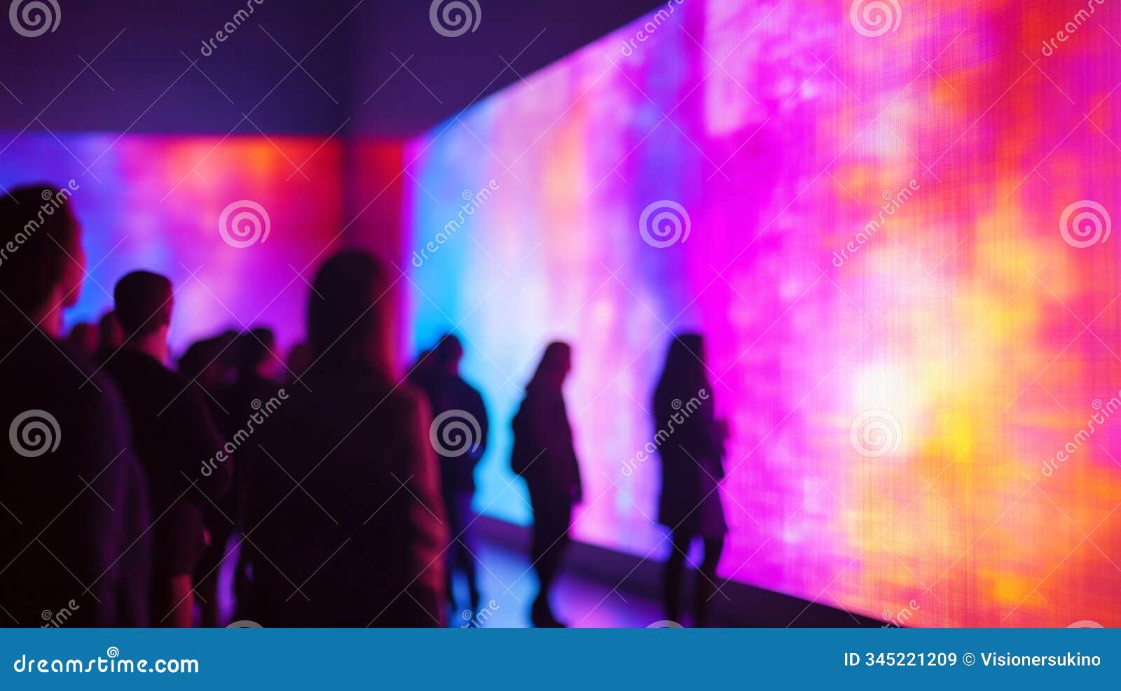Silhouettes Blurred Convention Center Interior Royalty-Free Cartoon ...