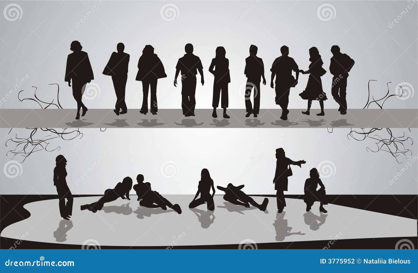 Youth Silhouettes Royalty-Free Illustration | CartoonDealer.com #1853193