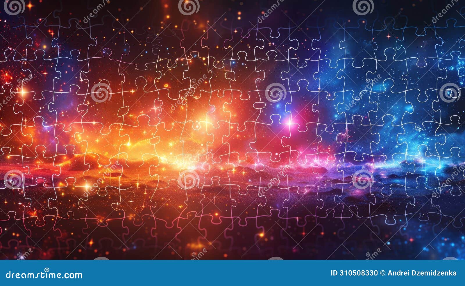 The Silhouettes of the Puzzle Pieces are Combined into a Pattern, with ...